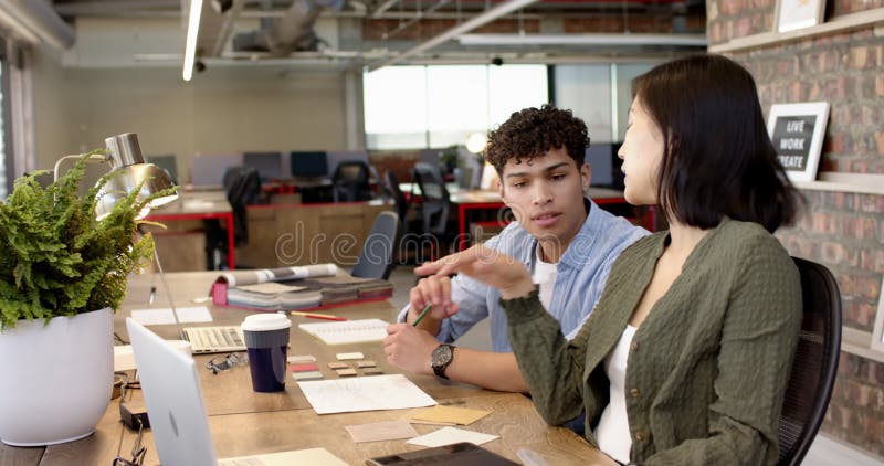 Interior Design Project, Multiracial Colleagues Collaborating with ...