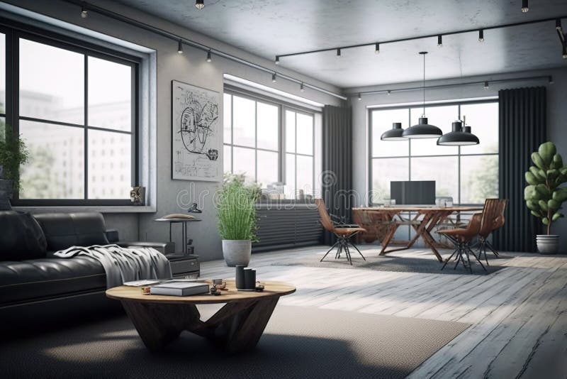 An interior Design stock illustration. Illustration of living - 268438877