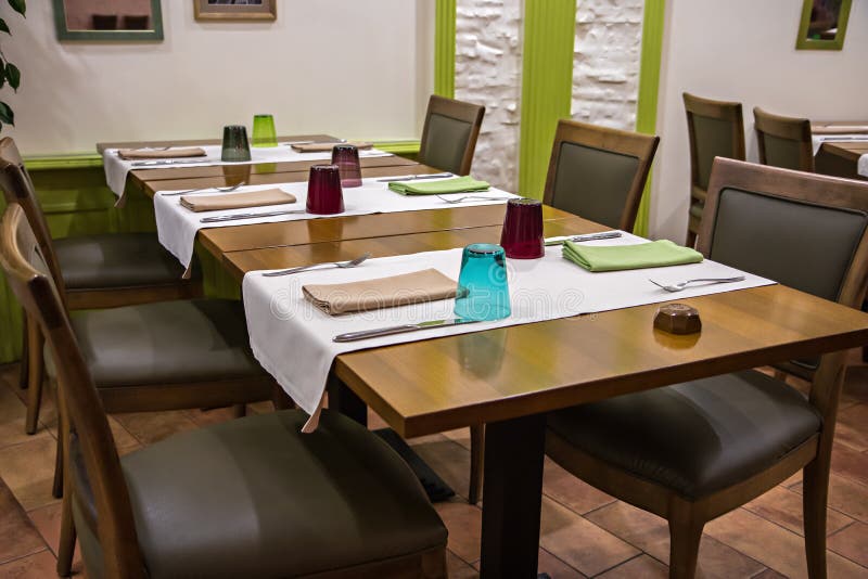 The Interior Design of a Restaurant and Seating Groups. Ready for ...