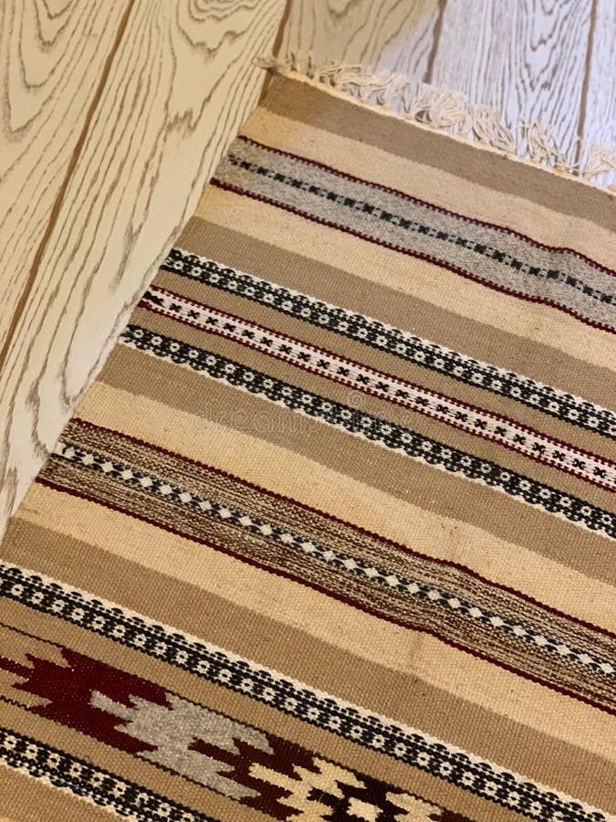 Rustic Rug on Rustic White Floor Stock Photo - Image of material, retro ...