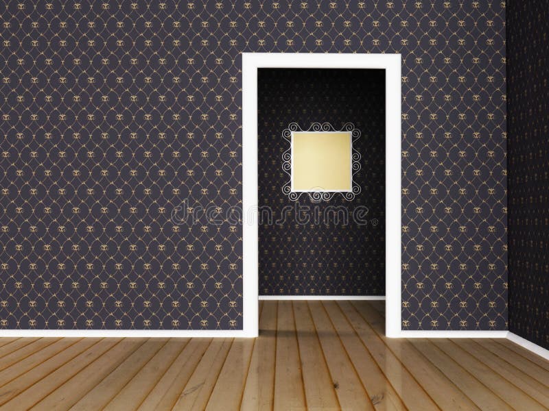 Interior Design Scene with a Doorway Stock Illustration - Illustration ...