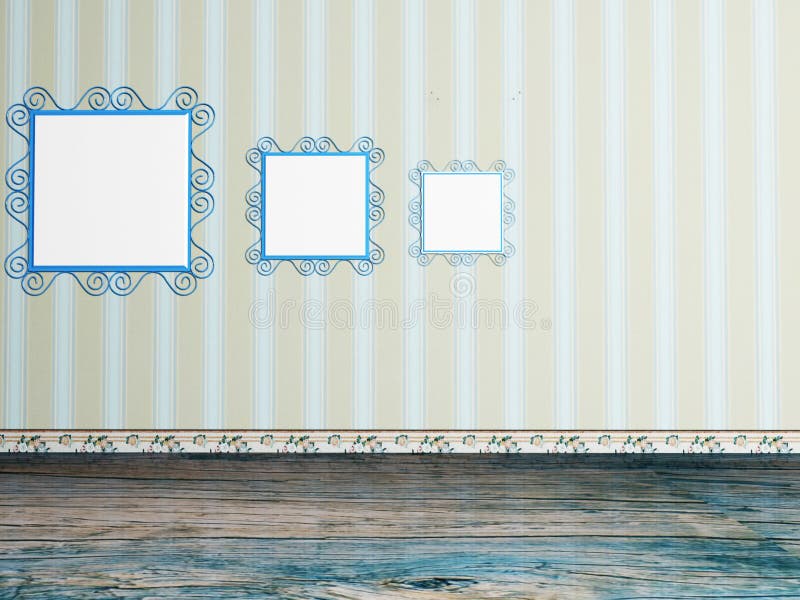 Interior Design Scene with Many Pictures Stock Illustration ...