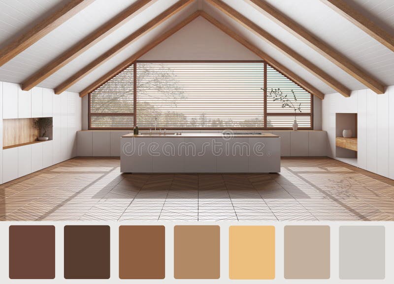 Interior Design Scene with Palette Color. Different Colors and Patterns ...