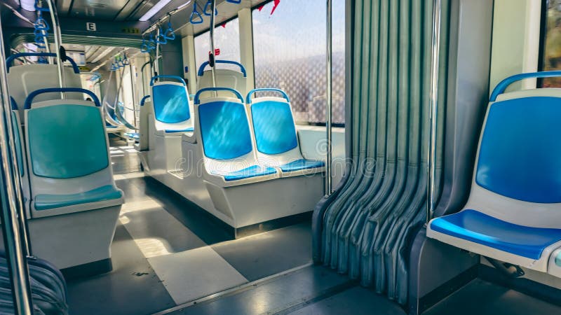 Interior Design and Seats of an Empty Tram Editorial Photography ...