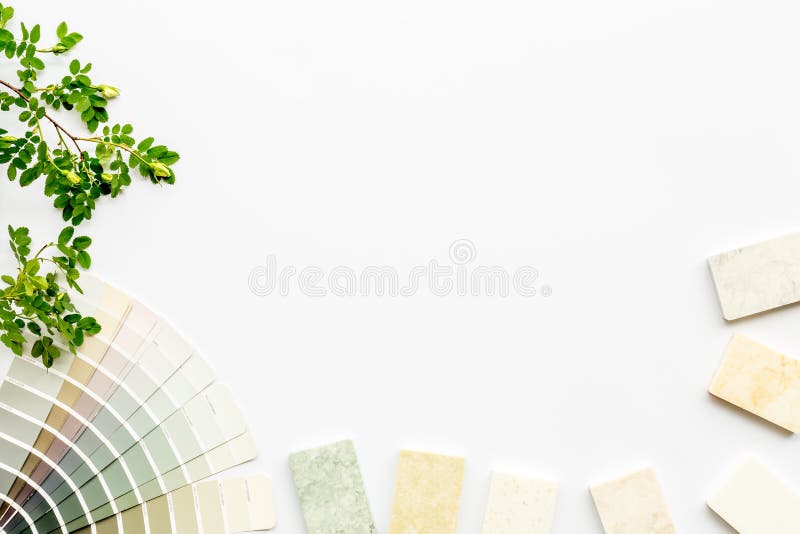 Interior Design Selection of Material Samples with Color Scheme. Top ...
