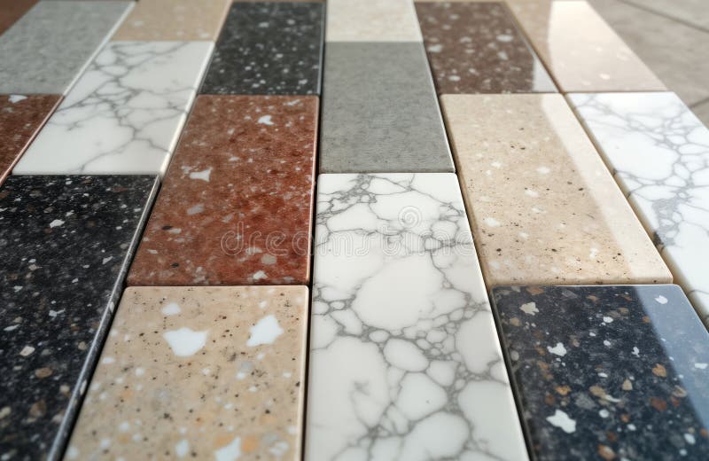Interior Design Showroom Displays Various Marble, Granite Tile Samples ...