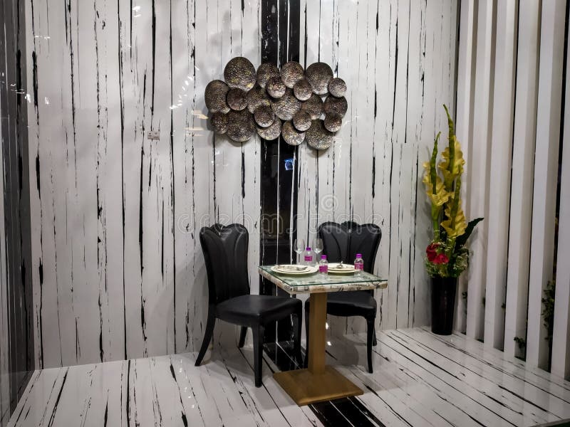 Interior Design for Sitting Arrangement in Dining Room Stock Image ...