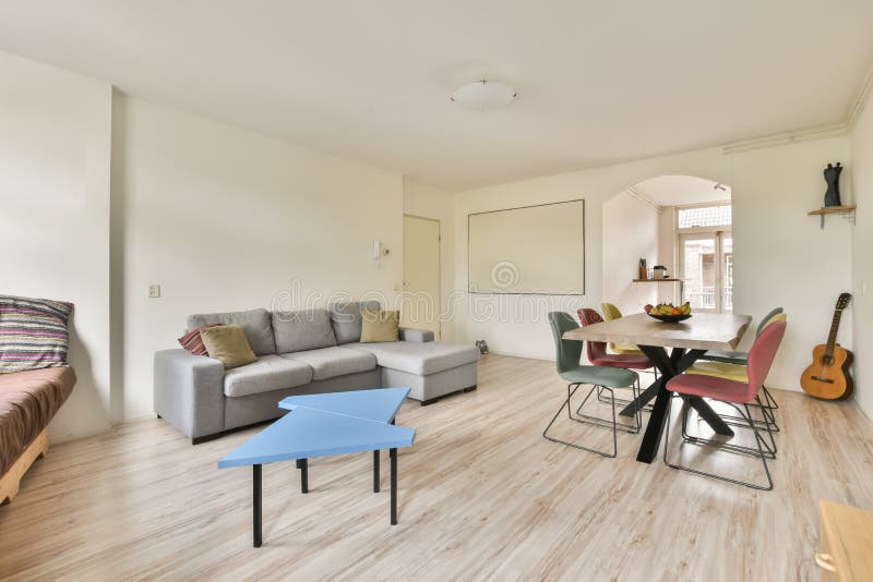 Clean living room stock image. Image of comfort, contemporary - 239747043