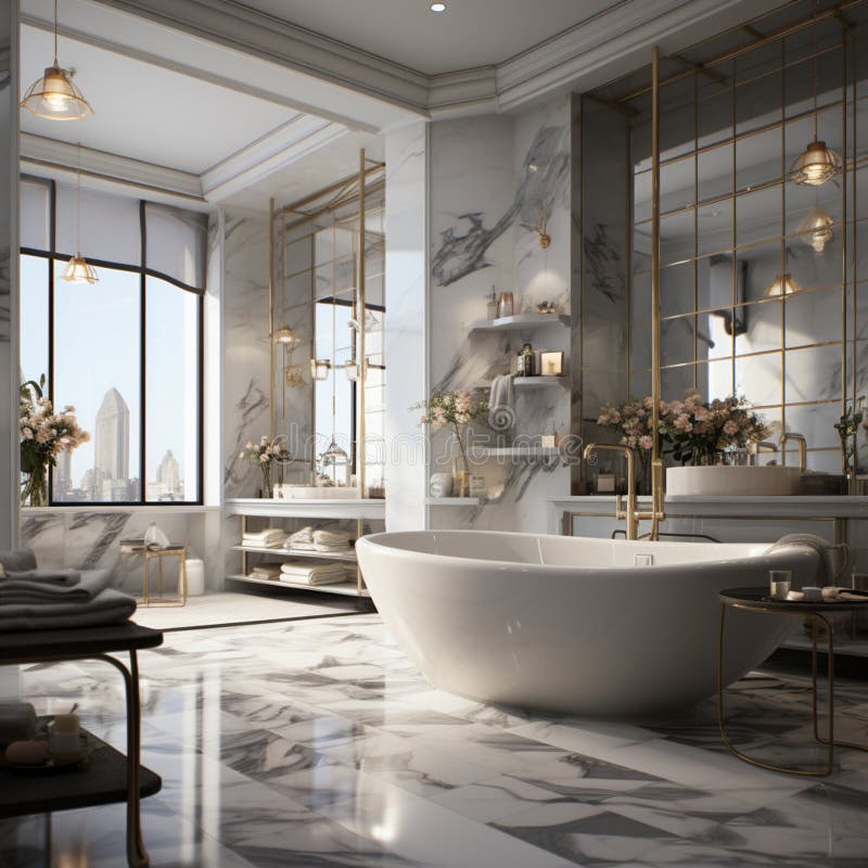 Interior Design with Abstract White Curve Lines Wallpaper, Luxury ...