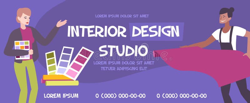 Interior Design Studio Banner Stock Vector - Illustration of equipment ...