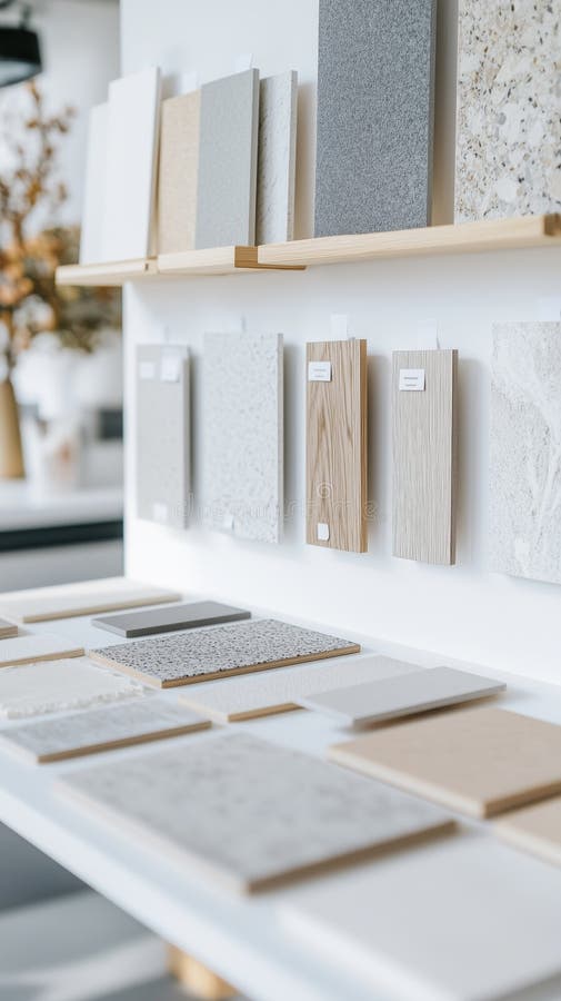 Interior Design Studio with Various Texture Samples and Color Palettes ...