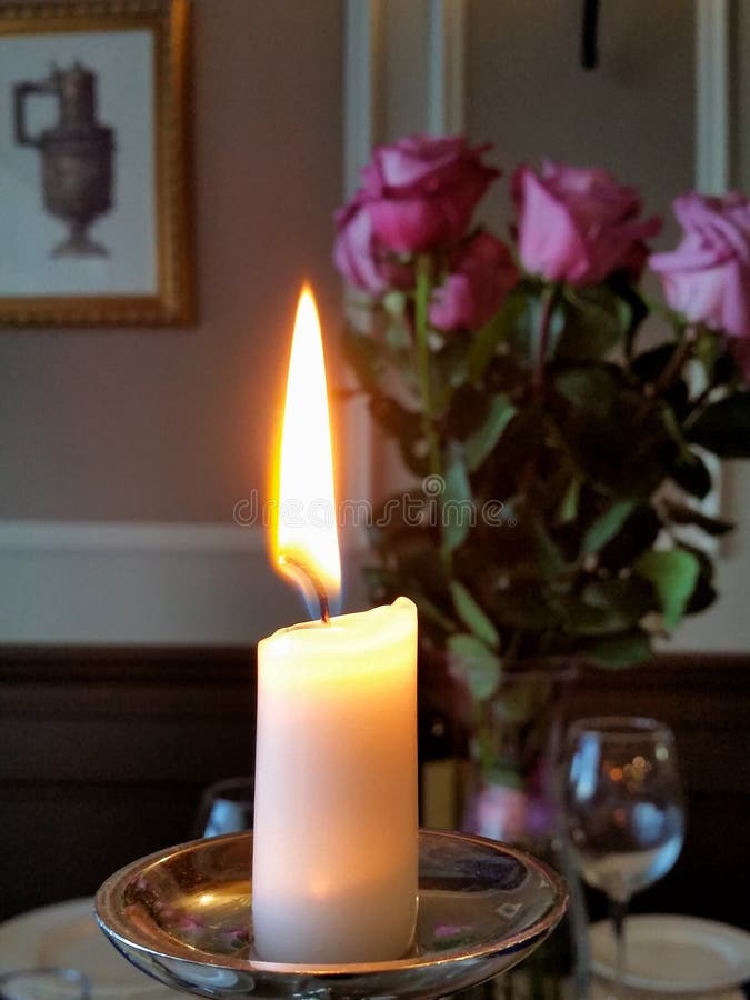 Single one candle roses stock photo. Image of candle - 116119234