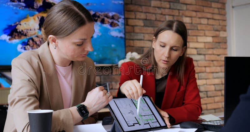 Interior Design Team Planning Project in Modern Office. Diverse ...