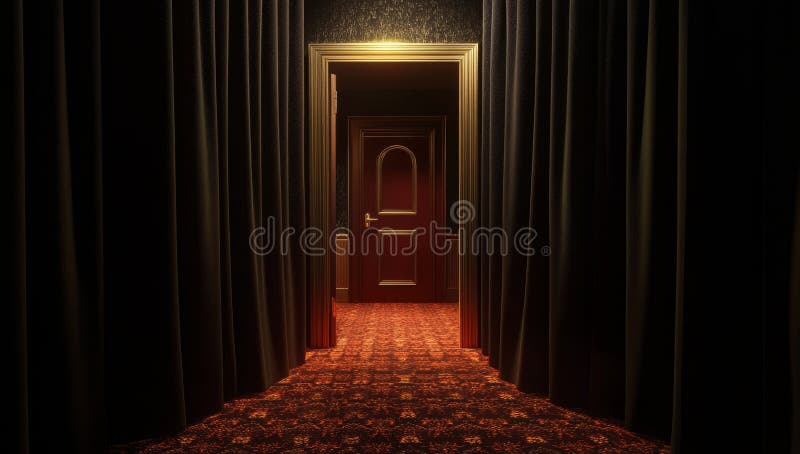 The Interior Design of a Theater Features a Theatrical Stage Setup with ...