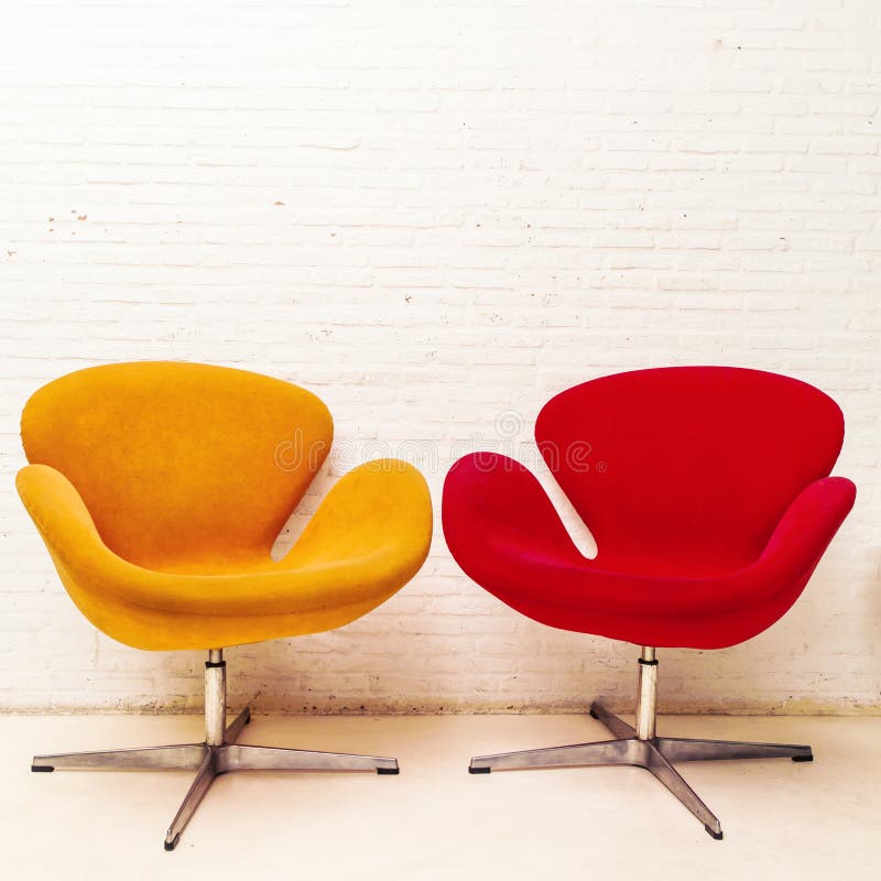 Interior Design of Two Chairs Modern Stock Image - Image of spacious ...
