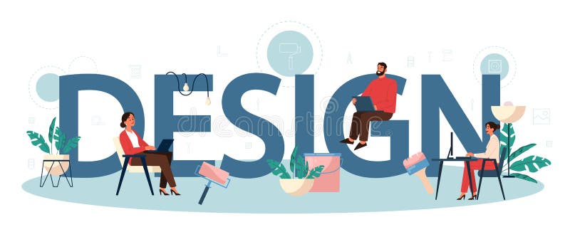 Interior Design Typographic Header Concept. House Renovation Stock ...