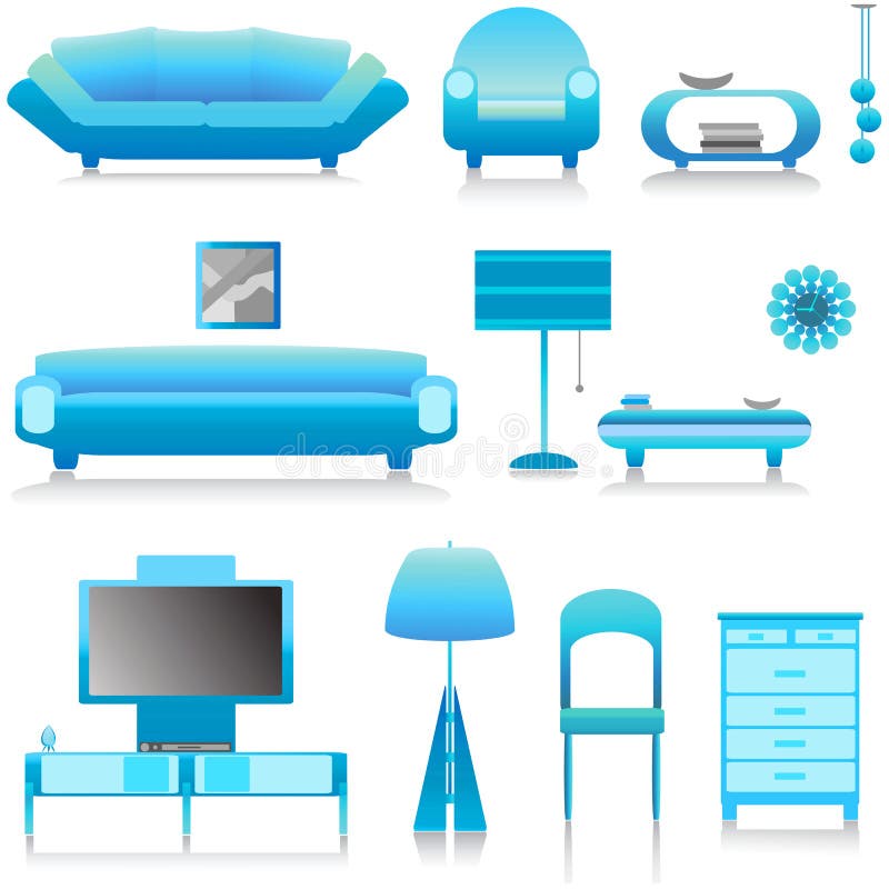Interior design objects stock vector. Illustration of vector - 3953068