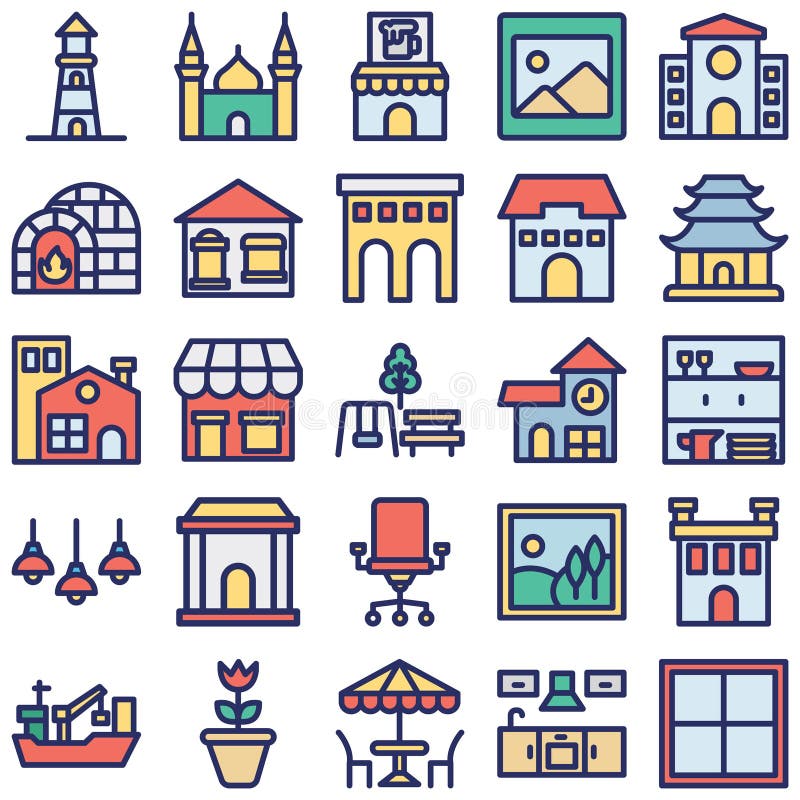 Interior Design Vector Icons Set Every Single Icon Can Easily Modify or ...