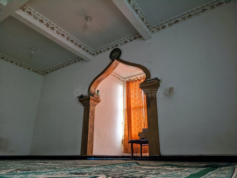Interior Design of Village Mosques in Indonesia is Simple Stock Photo ...