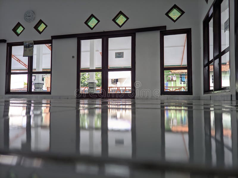 Interior Design of Village Mosques in Indonesia is Simple Stock Photo ...