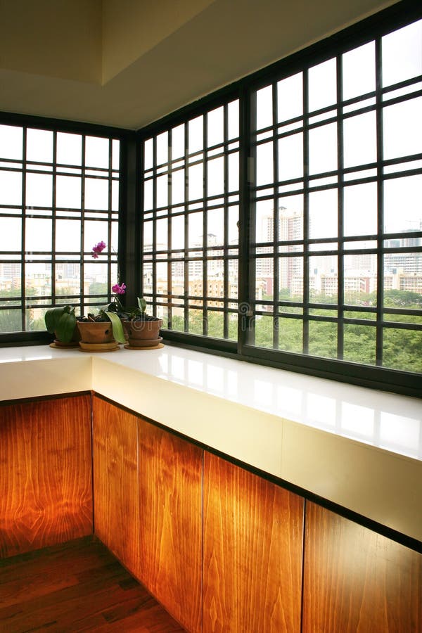 Interior design - windows stock photo. Image of curtain - 2394722