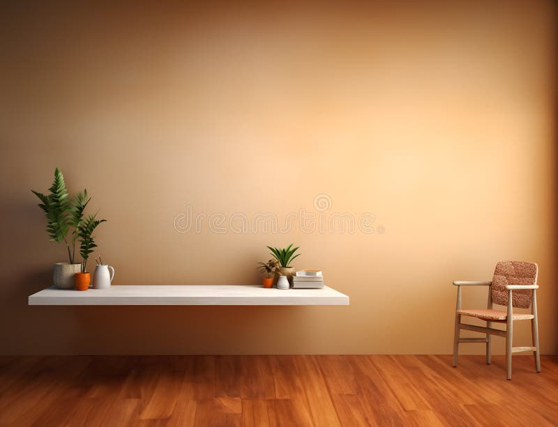 Interior Design for a Workspace with a Computer Monitor, Desktop, and ...