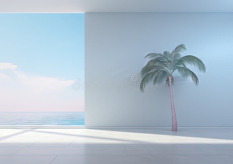 Interior Designed in Minimalism with Palm Tree, Natural Light, and ...