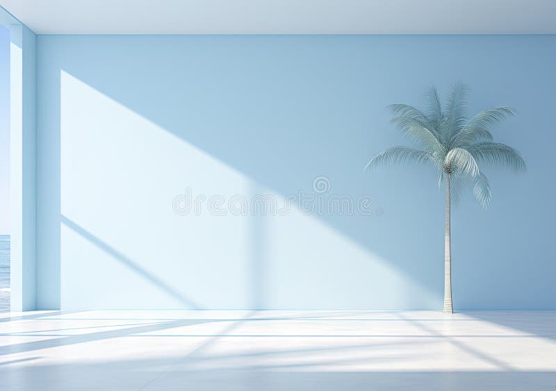 Interior Designed in Minimalism with Palm Tree, Natural Light, and ...