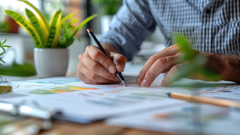 An Interior Designer or Architect is Working on a New Project Stock ...