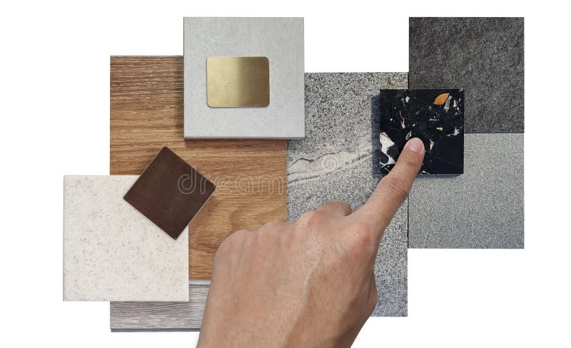 Interior Designer Chooses Finishing Material Samples. Stock Photo ...