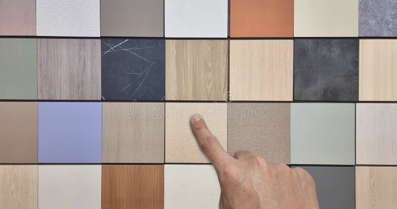 Interior Designer Choosing a Diverse Collection of Square Laminate ...