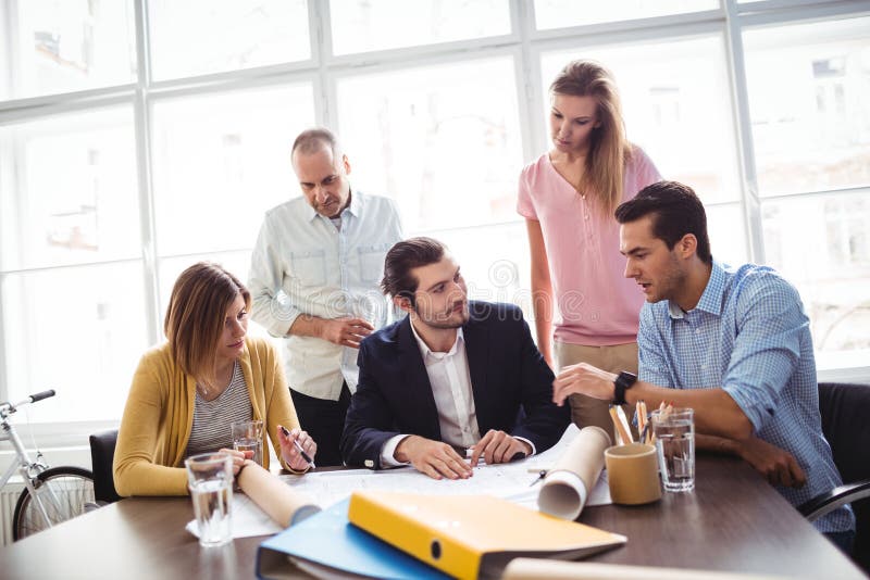 Interior Designer Discussing in Meeting Room Stock Photo - Image of ...