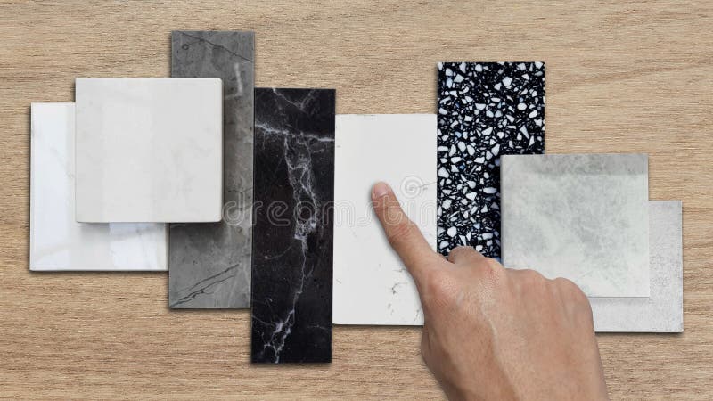Interior Designer S Hand Selects Premium Stone Samples Including Black ...