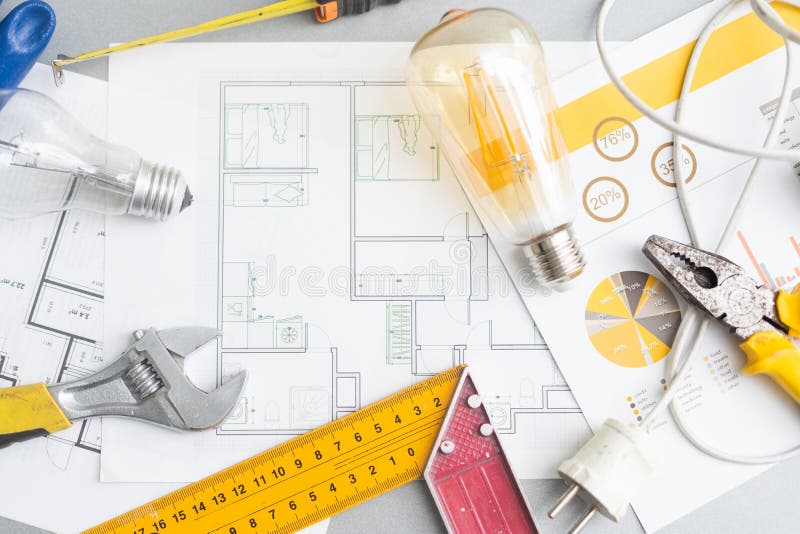 Interior Designer Working on Drawings. Designer at Work. Interior ...