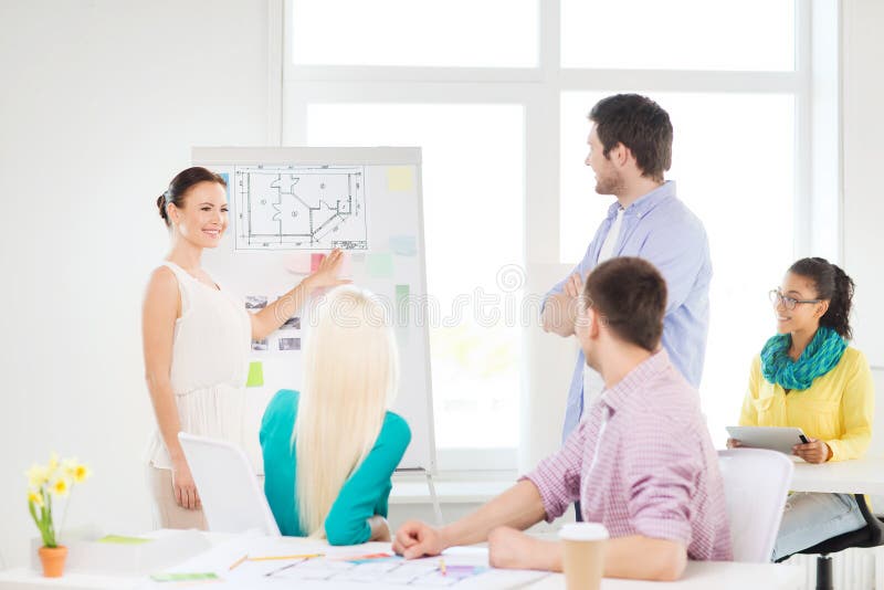 Interior Designers Having Meeting in Office Stock Photo - Image of ...
