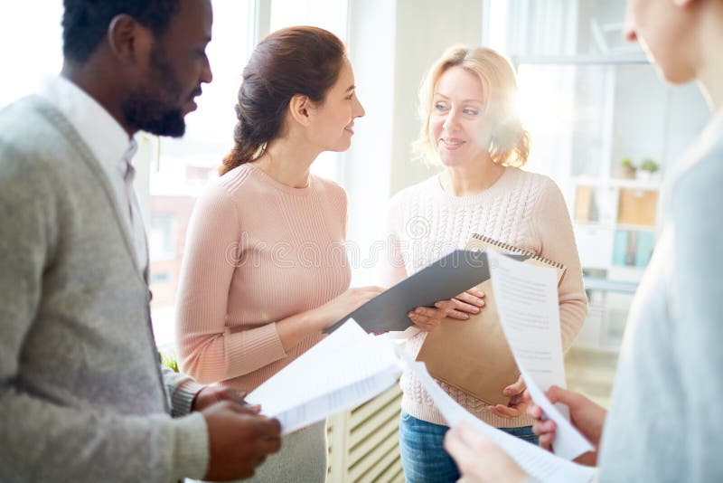 Interior Designers Having Project Discussion Stock Image - Image of ...