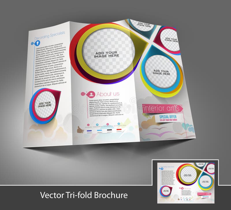 Abstract Colorful Brochure Design Template Vector Tri-fold Stock Vector ...
