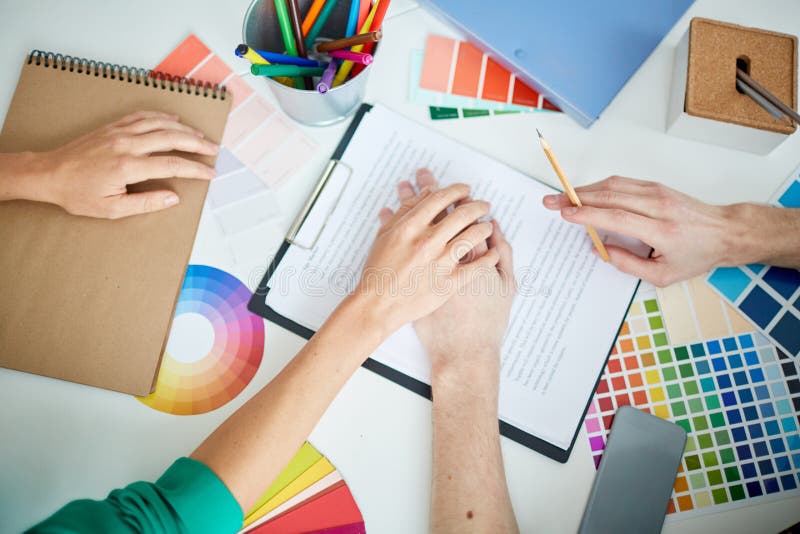 Interior designers at work stock image. Image of creativity - 113979745