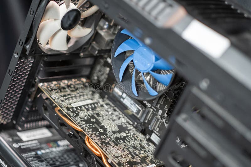 Inside a Modern Computer Showcasing a Cooling System, Graphics Card ...