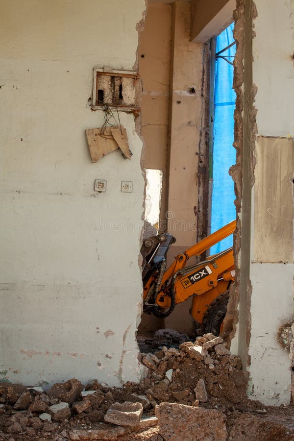 The Interior of the Destroyed Building Editorial Stock Photo - Image of ...