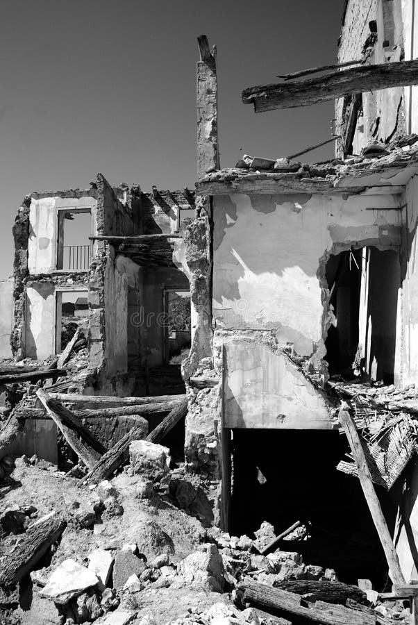 Interior of a Destroyed House in Belchite Stock Photo - Image of broken ...