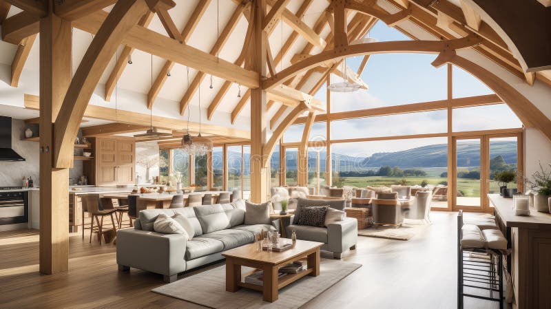 Interior Development Timber Frame Stock Illustration - Illustration of ...