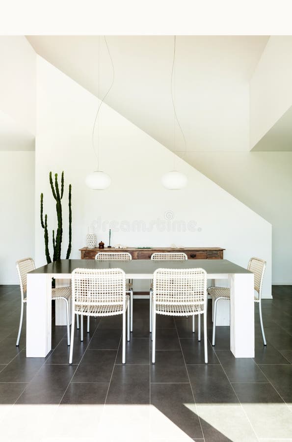 Interior, Dining Table View Stock Image - Image of beautiful, stylish ...