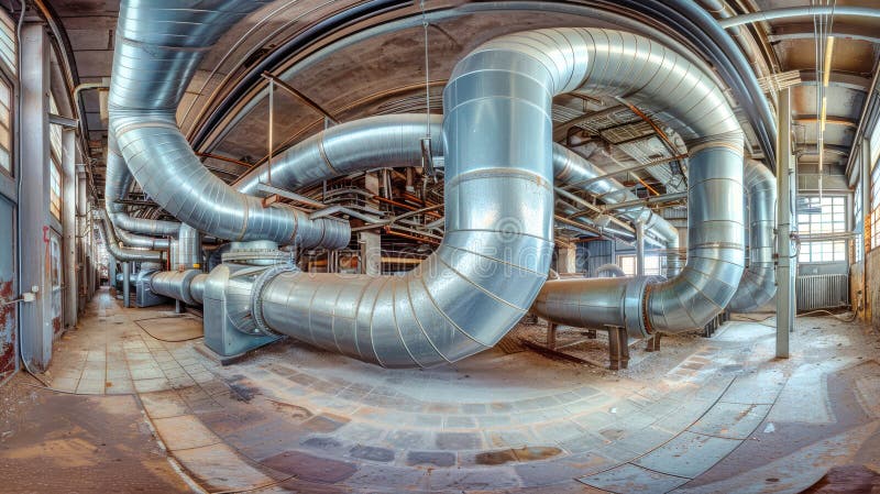 The Interior Displays a Complex Network of Steel Pipes Essential for ...
