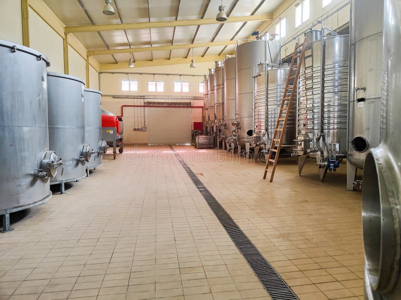 Interior of Distillation Room at a Winery Stock Image - Image of ...