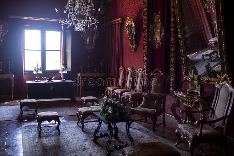 Castelo Interior. Salão De Chá. Castelo Grabstejn Antigo Castelo Gótico ...