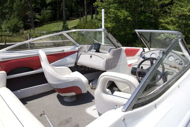 Interior of Docked Speed Boat. Stock Image - Image of dashboard, marine ...