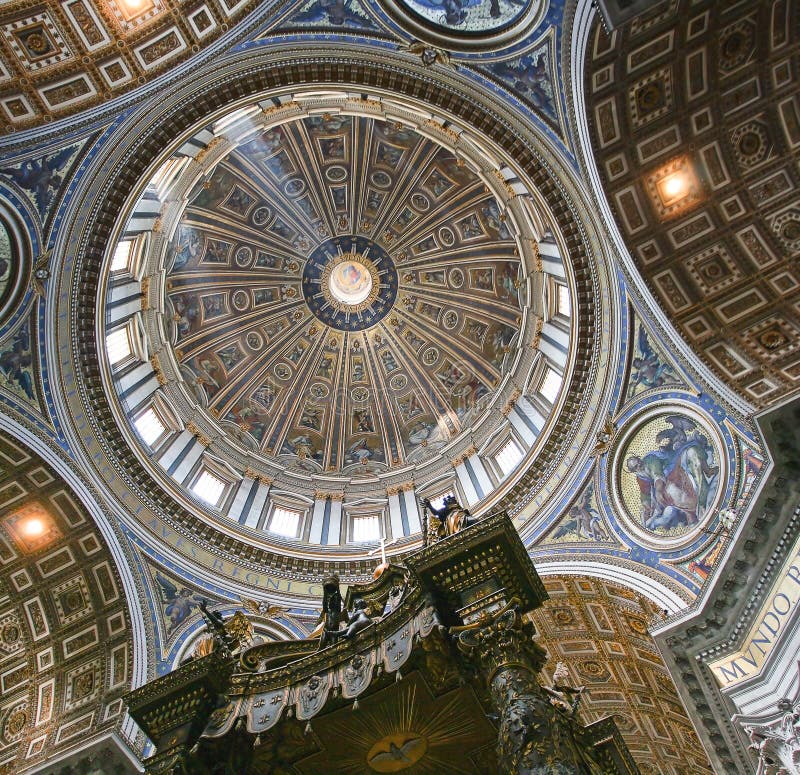 The Interior of the Dome of the Vatican. Editorial Photo - Image of ...
