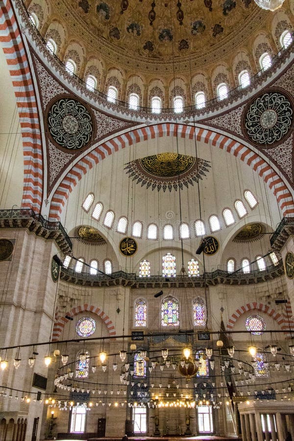 Interior Domes of Blue Mosque Stock Image - Image of mosaics ...