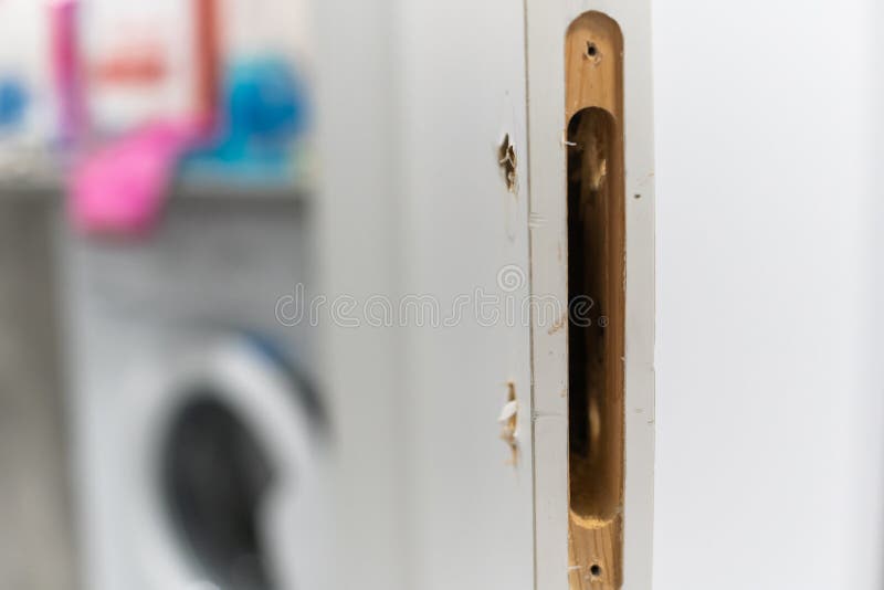 Interior Door with the Lock Removed. Replacement and Repair of the Lock ...